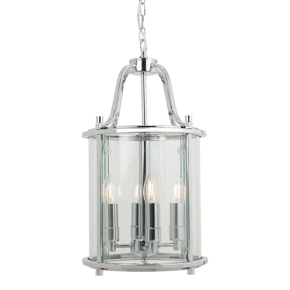 Hakka Medium Chrome Hall Lantern with 4 Lights