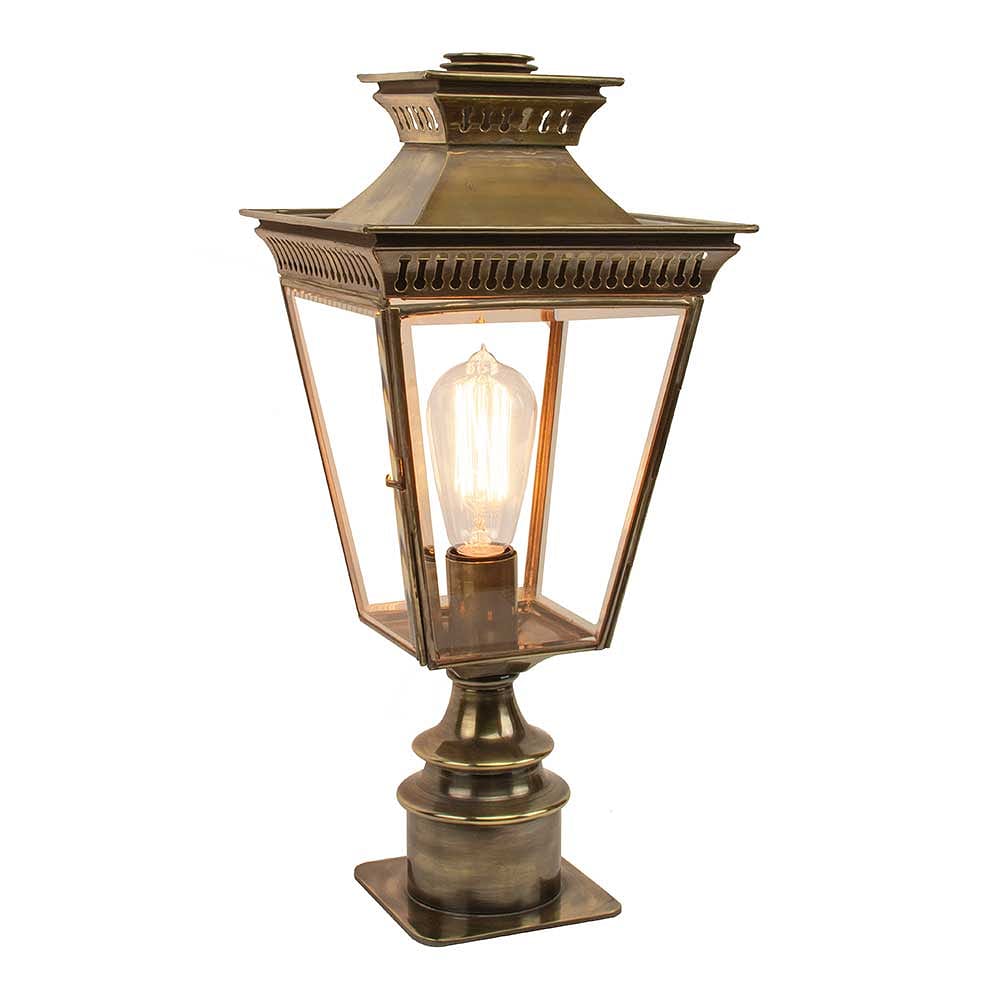 Pagoda Solid Brass Outdoor Short Pillar Lantern
