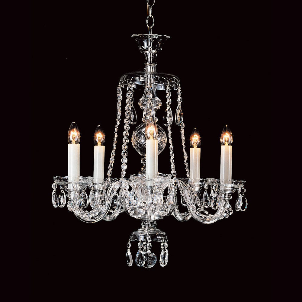 Georgian 5 Light Lead Crystal Chandelier