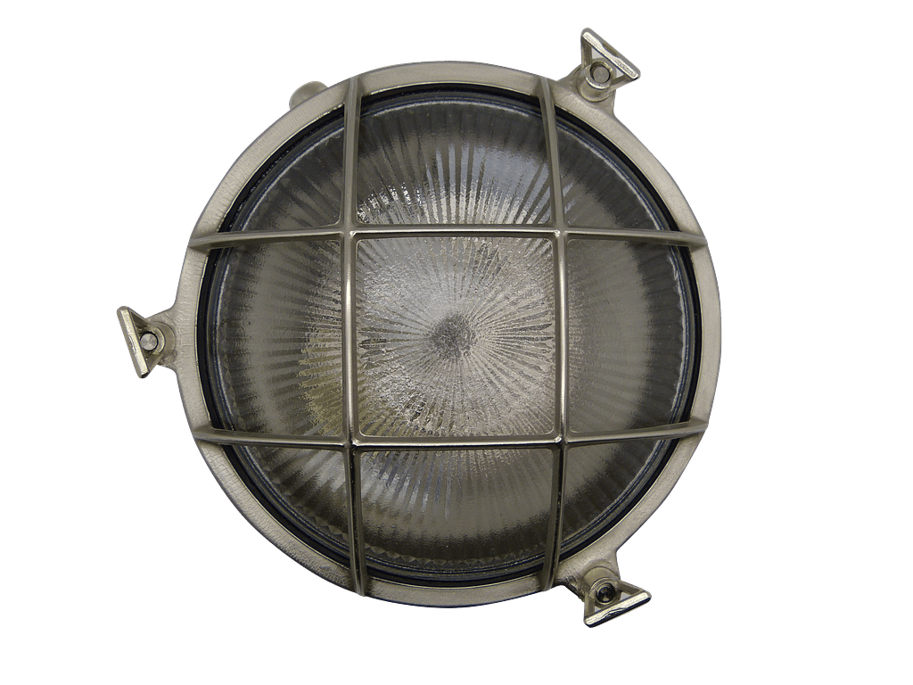 Jetty Large Exterior Round Bulkhead In Satin Nickel Finish