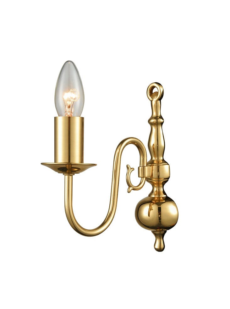 Traditional Flemish Single Wall Light In Polished Brass