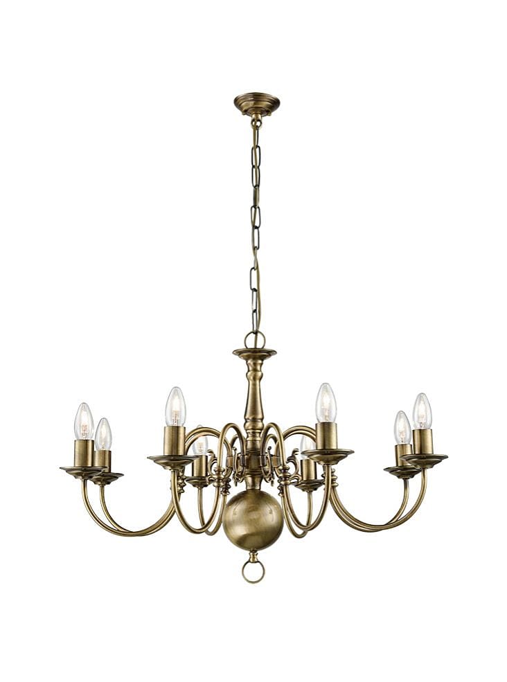 Traditional Flemish Ceiling Pendant Light In Bronze Brass